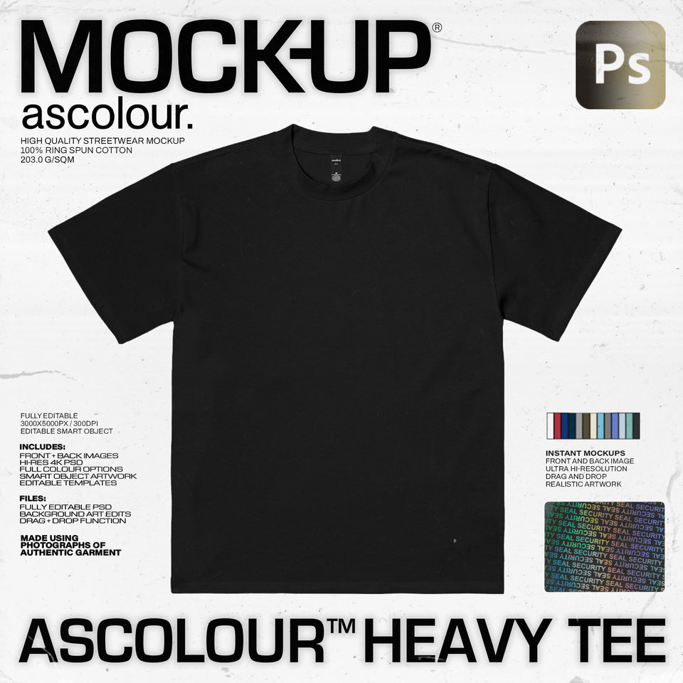AS Colour Heavy Tee | 5080 Mock Up - Pro Pack – Mockup Department